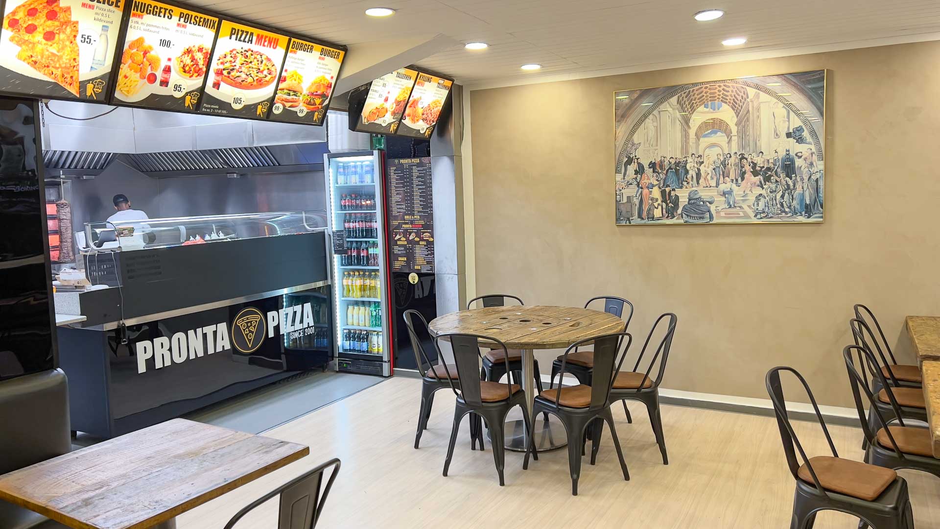 Pizza Pronta i Sønder Allé - fastfood 50 meter fra Strøget